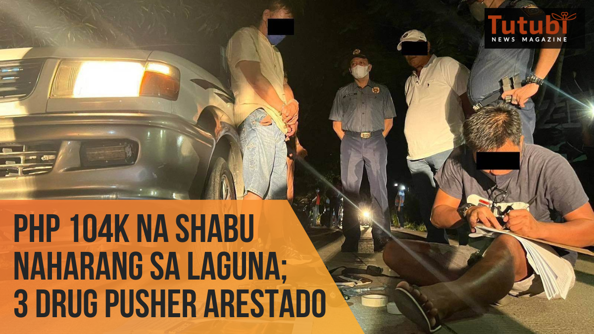 PhP 104K na shabu naharang sa Laguna; 3 drug pusher arestado - Tutubi News