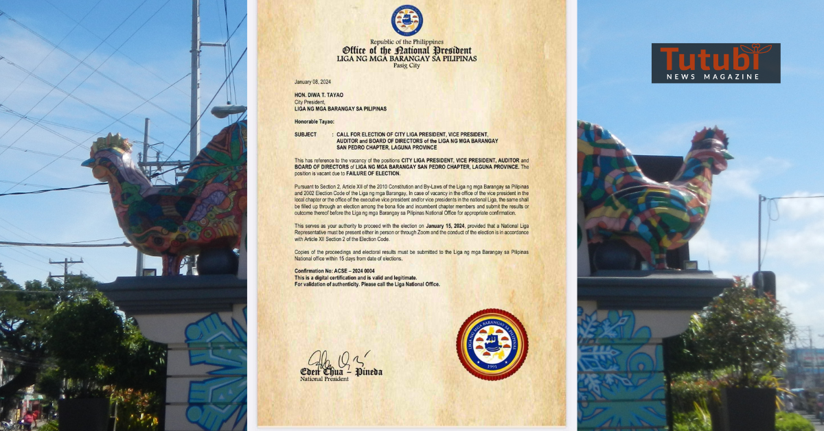 Barangay league president orders election for San Pedro chapter ...