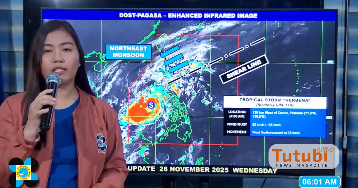 Lalong lumalakas si Verbena habang patungo sa west nothwest Philippine ...
