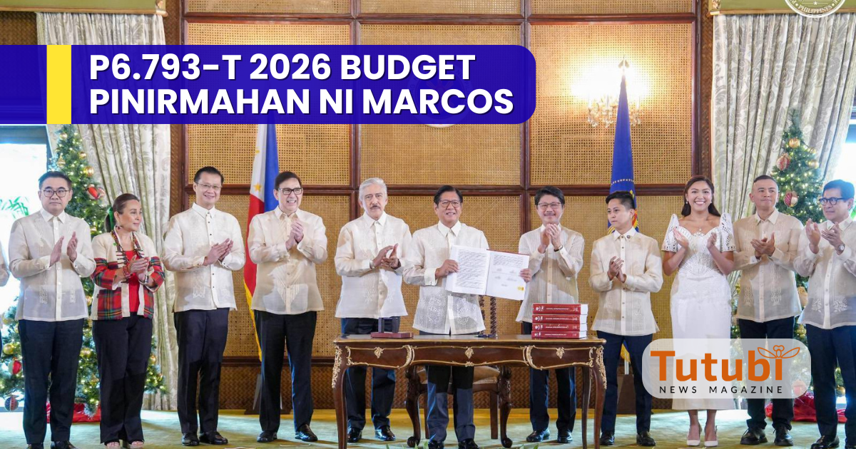 Pinirmahan ni Marcos ang P6.793-trilyong 2026 national budget - Tutubi News