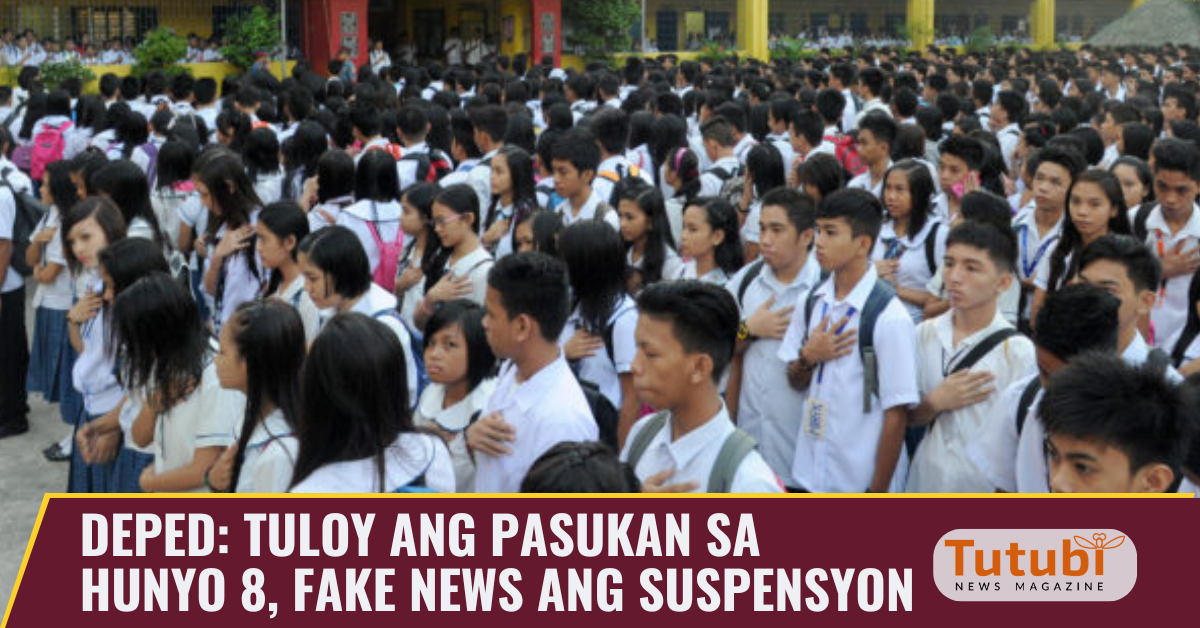 Tuloy ang pagbubukas ng klase sa Hunyo 8, fake news ang suspension ...
